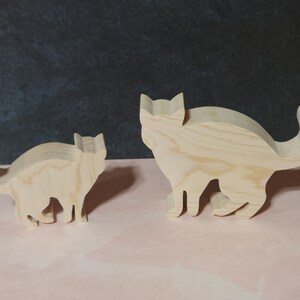 Unfinished Wood Cat Cutout, Freestanding Wooden Black Cat Shape ...