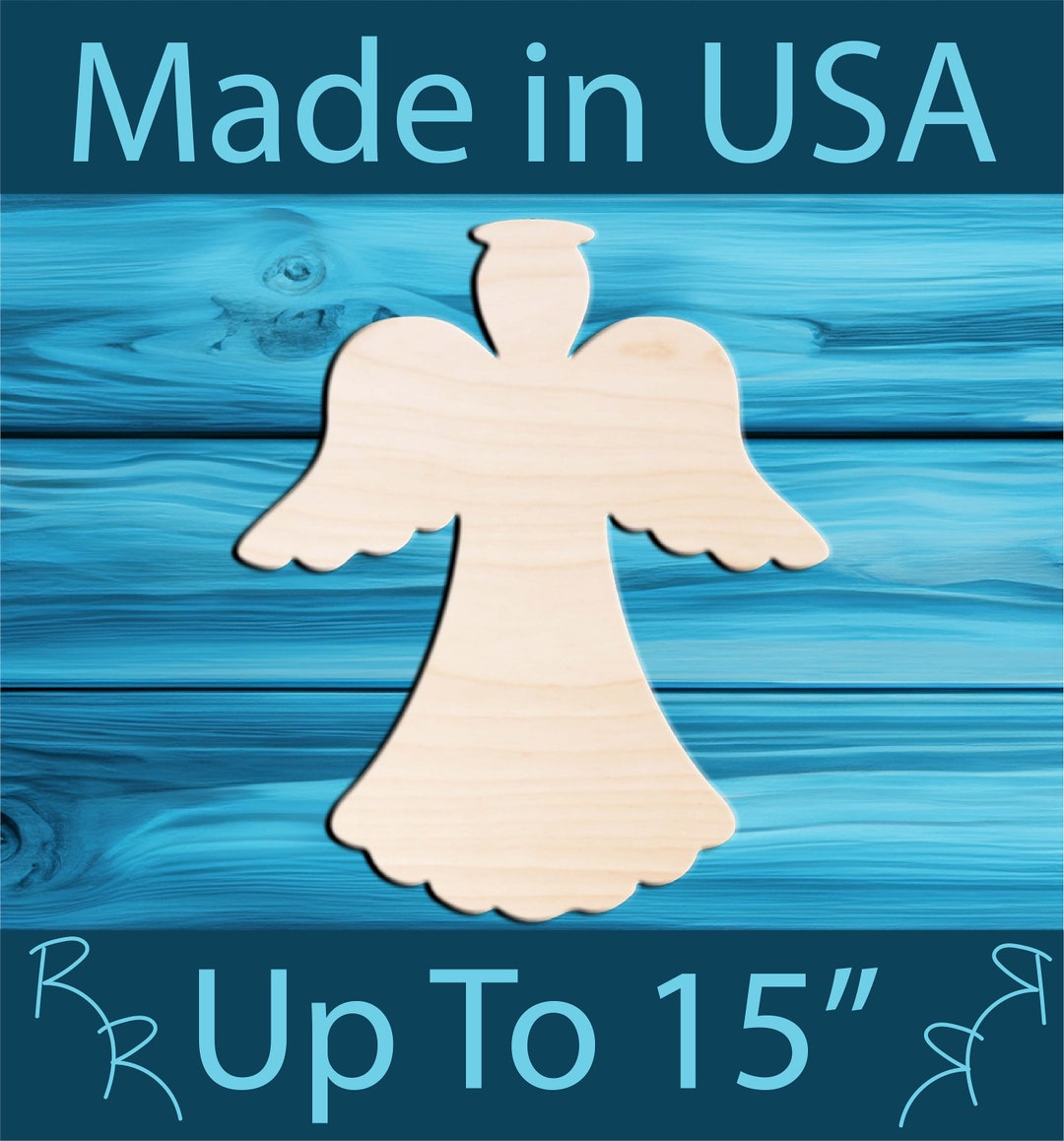 Angel Unfinished Wood Cutout Shape. Laser Cut Wooden Christmas Craft ...