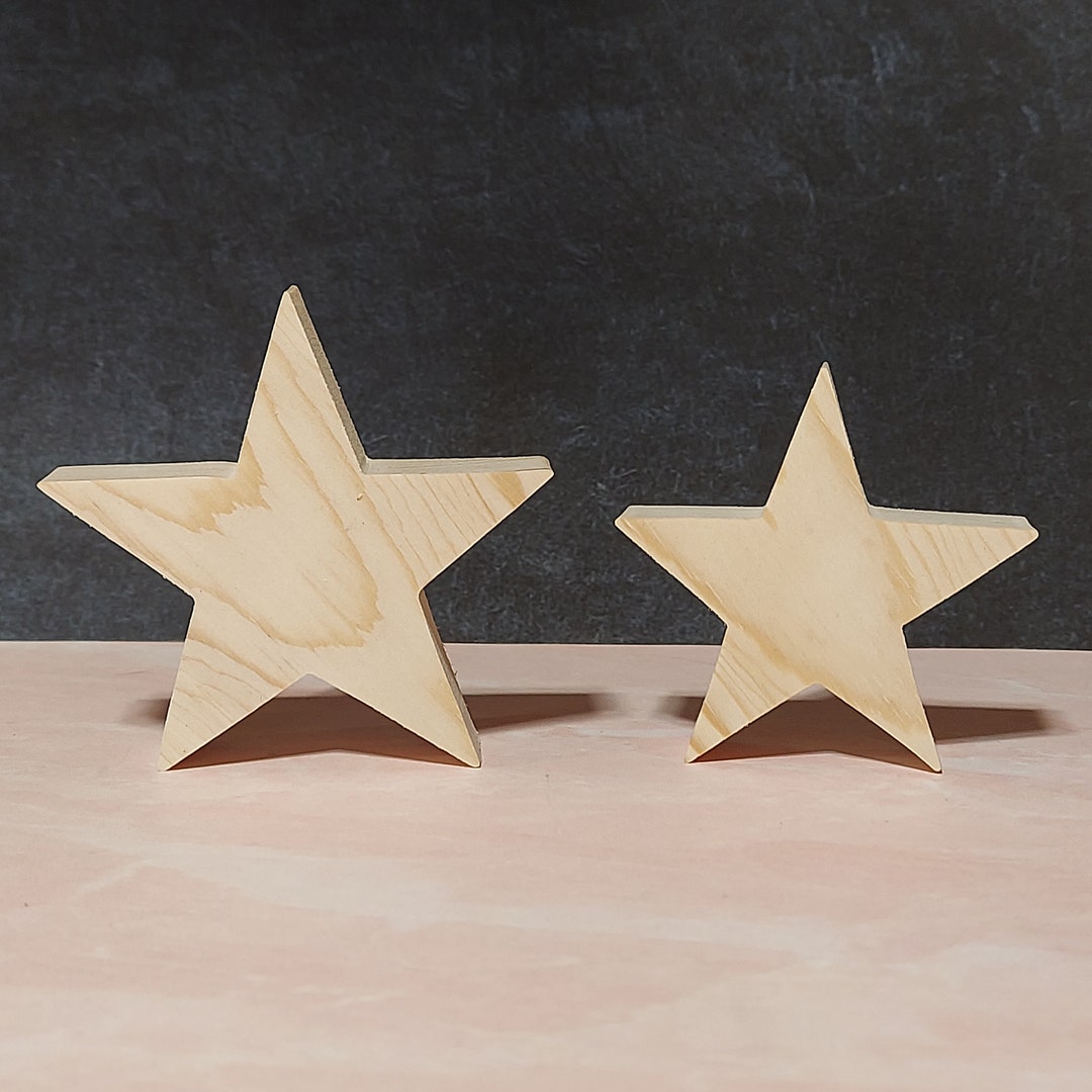 Unfinished Wood Star Cutout. Wooden Star Shape. DIY Wooden Christmas ...