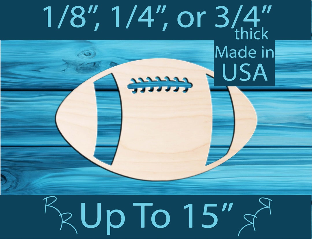 Unfinished Wood Football Cutout Shape. Laser Cut Wooden Fall Sports ...