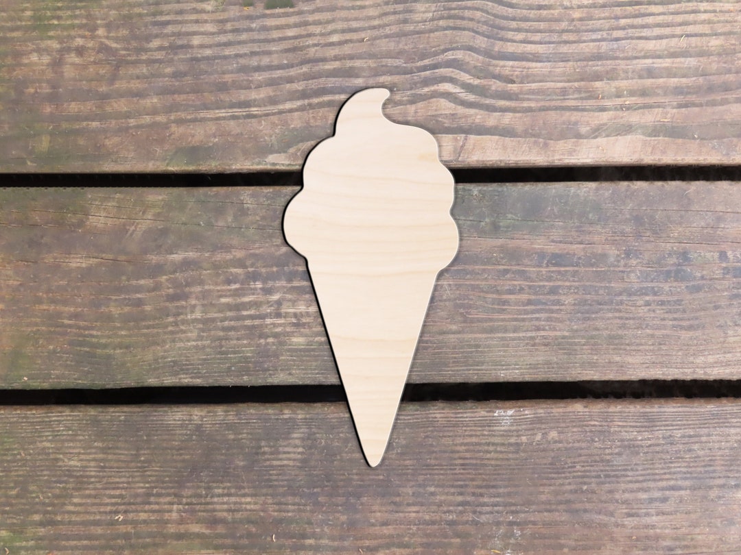 Unfinished Wood Ice Cream Cone Shape, up to 11 Inches Wood Ice Cream ...