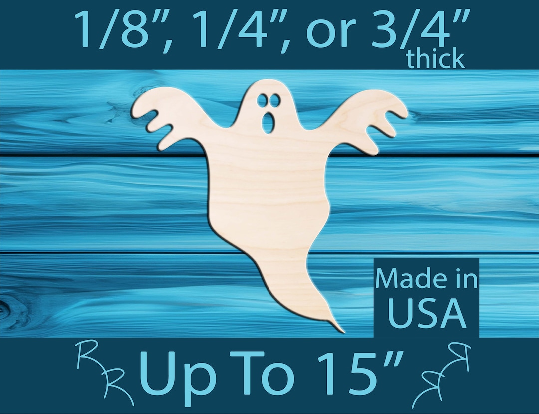 Unfinished Wood Ghost Cutout Shape. Laser Cut Wooden Halloween Craft ...