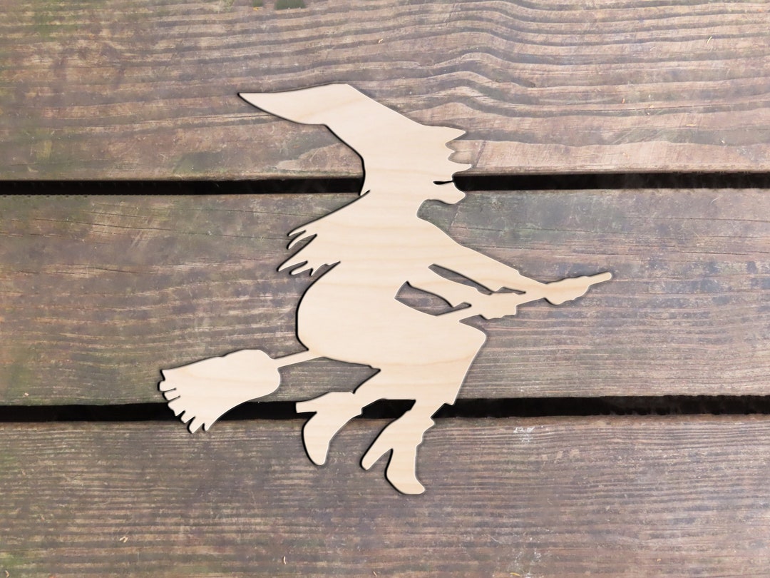 Wood Witch Cutout, Wooden Witch Cutout, Halloween Cutout, Wood Witch ...