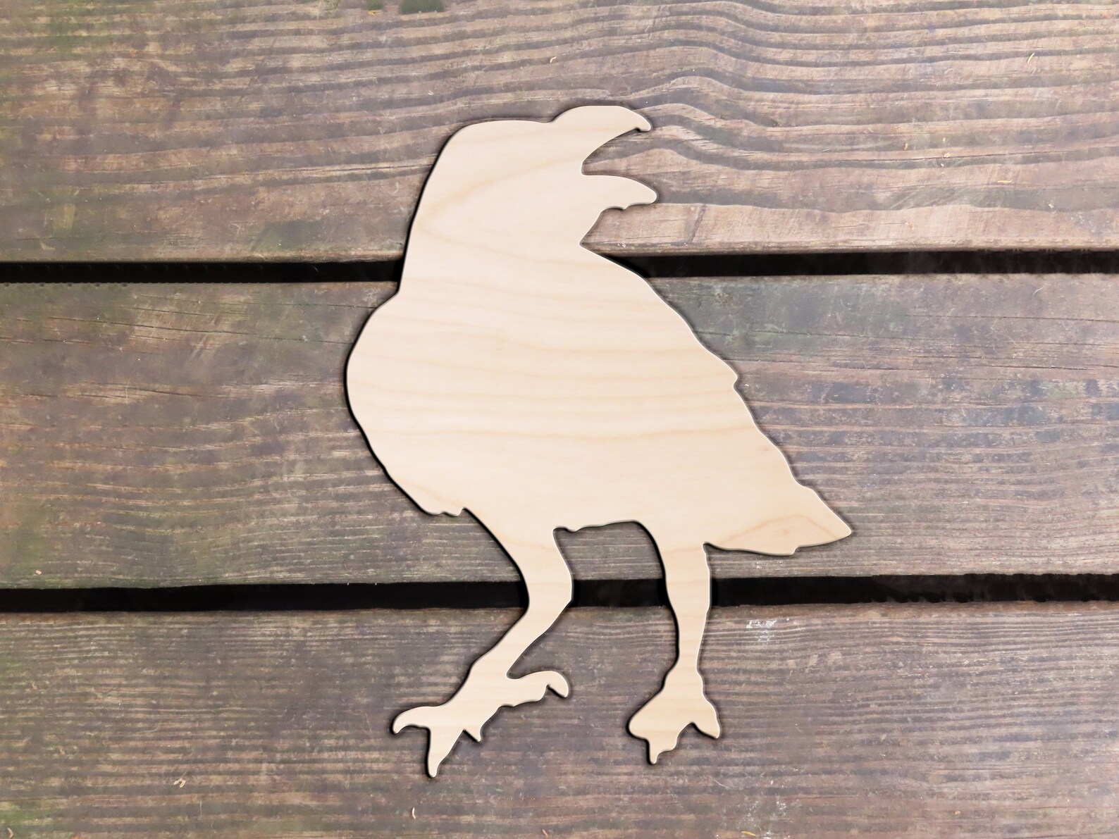 Wood Crow Cutout, Wooden Bird Cutout, Halloween Cutout, Wood Raven ...