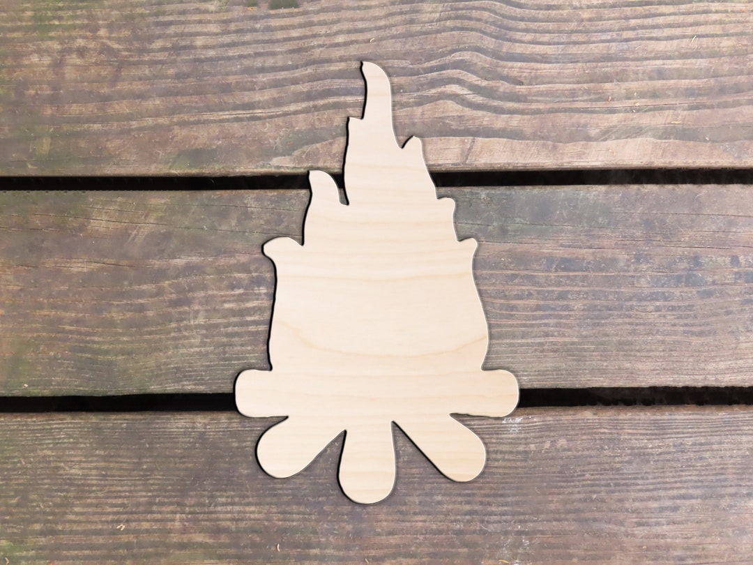Unfinished Wood Bonfire Cutout, Wood Campfire Cutout, Fall Cutout, Wood ...