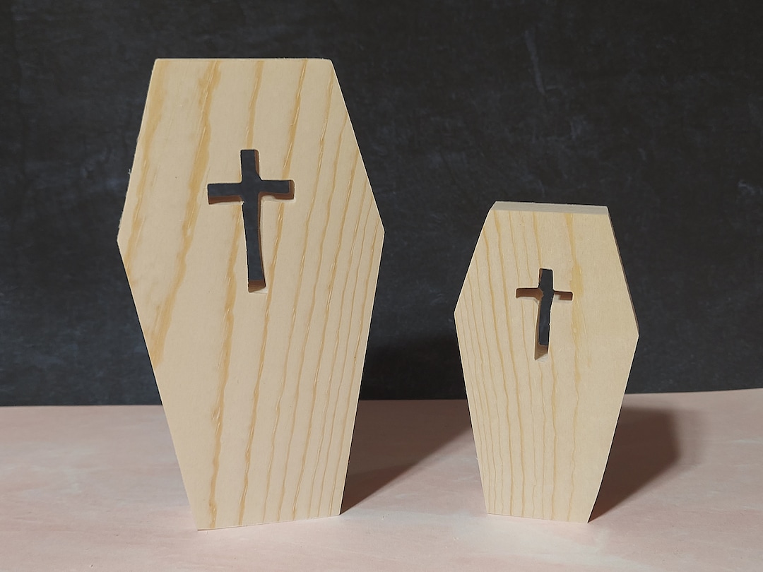 Unfinished Wood Coffin, Wooden Casket, Unfinished Halloween Cutout ...