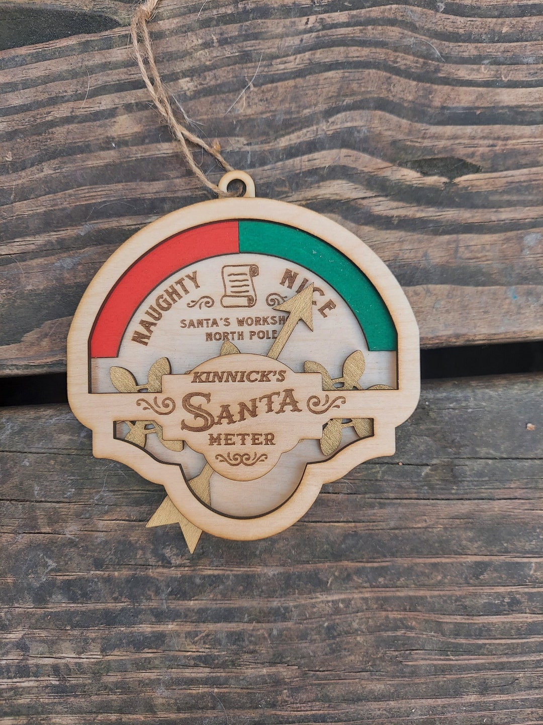 Personalized Santa Meter Ornament, Naughty Nice Meter, Custom Name ...