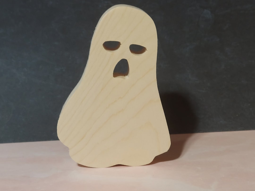 Unfinished Wood Ghost Cutout, Standing Wooden Ghost Shape, Wood ...