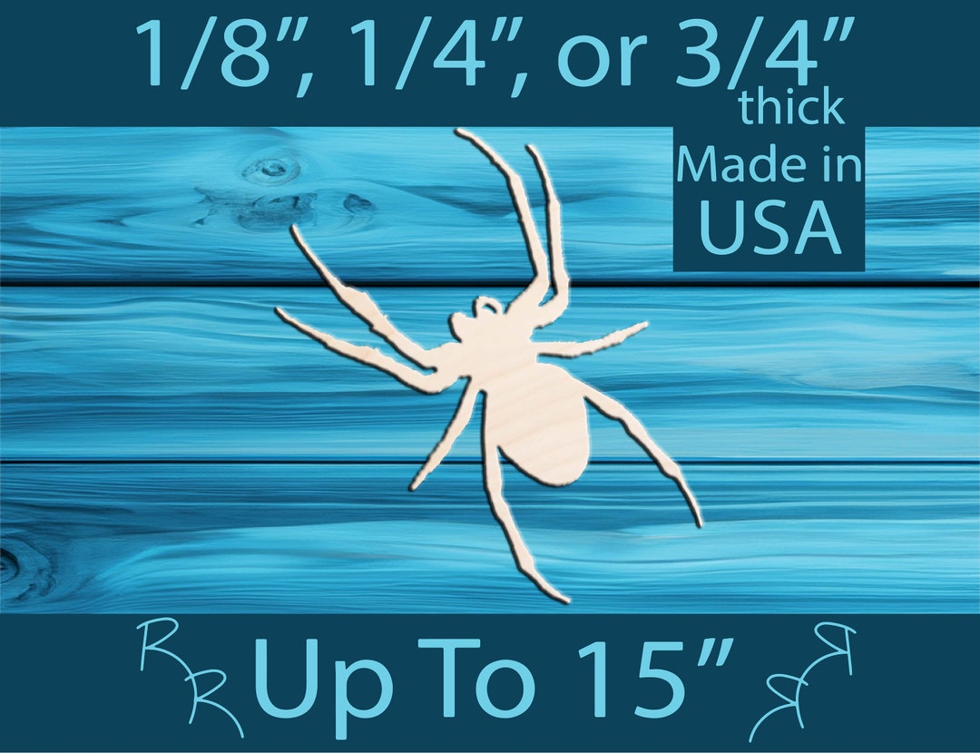 Unfinished Wood Spider Cutout Shape. Laser Cut Wooden Halloween Craft ...