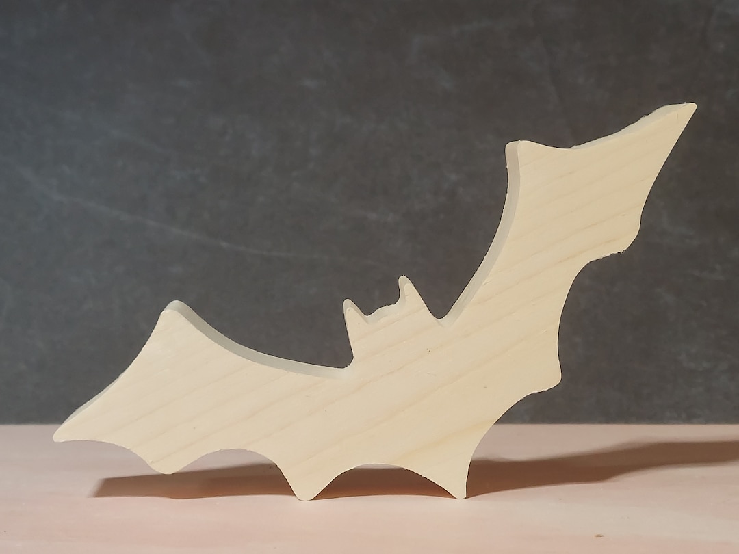 Unfinished Wood Bat Cutout, Standing Wooden Bat Shape, Unfinished Wood ...
