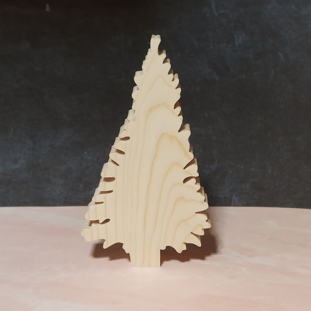 Unfinished Wood Christmas Tree Cutout. Wooden Pine Tree Shape. DIY ...