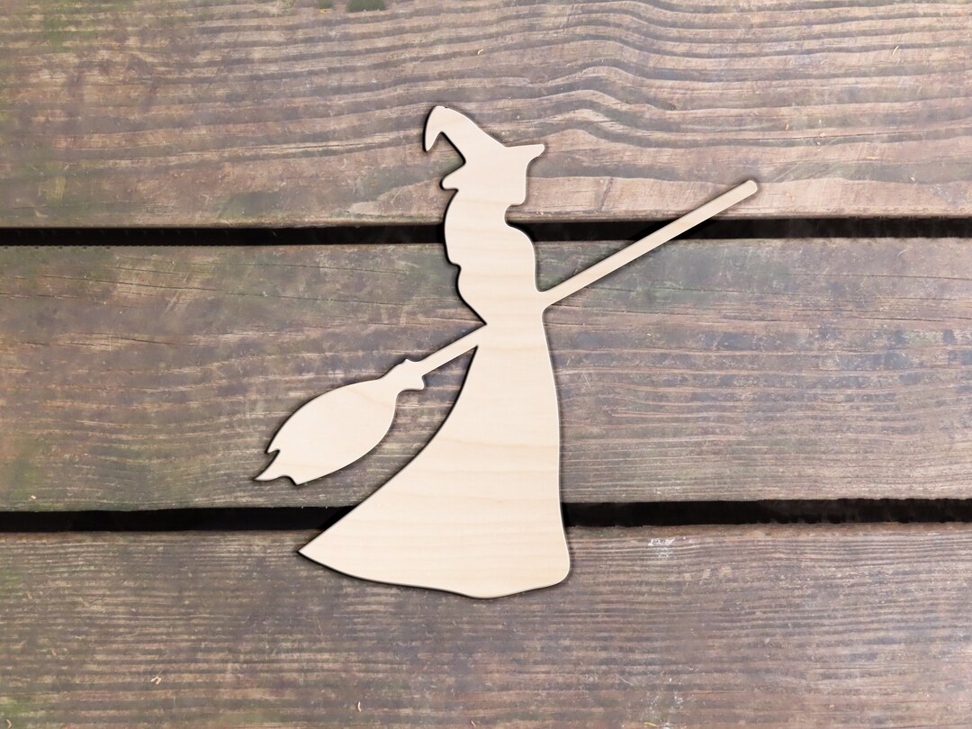Wood Witch Cutout, Wooden Witch Cutout, Halloween Cutout, Wood Witch ...