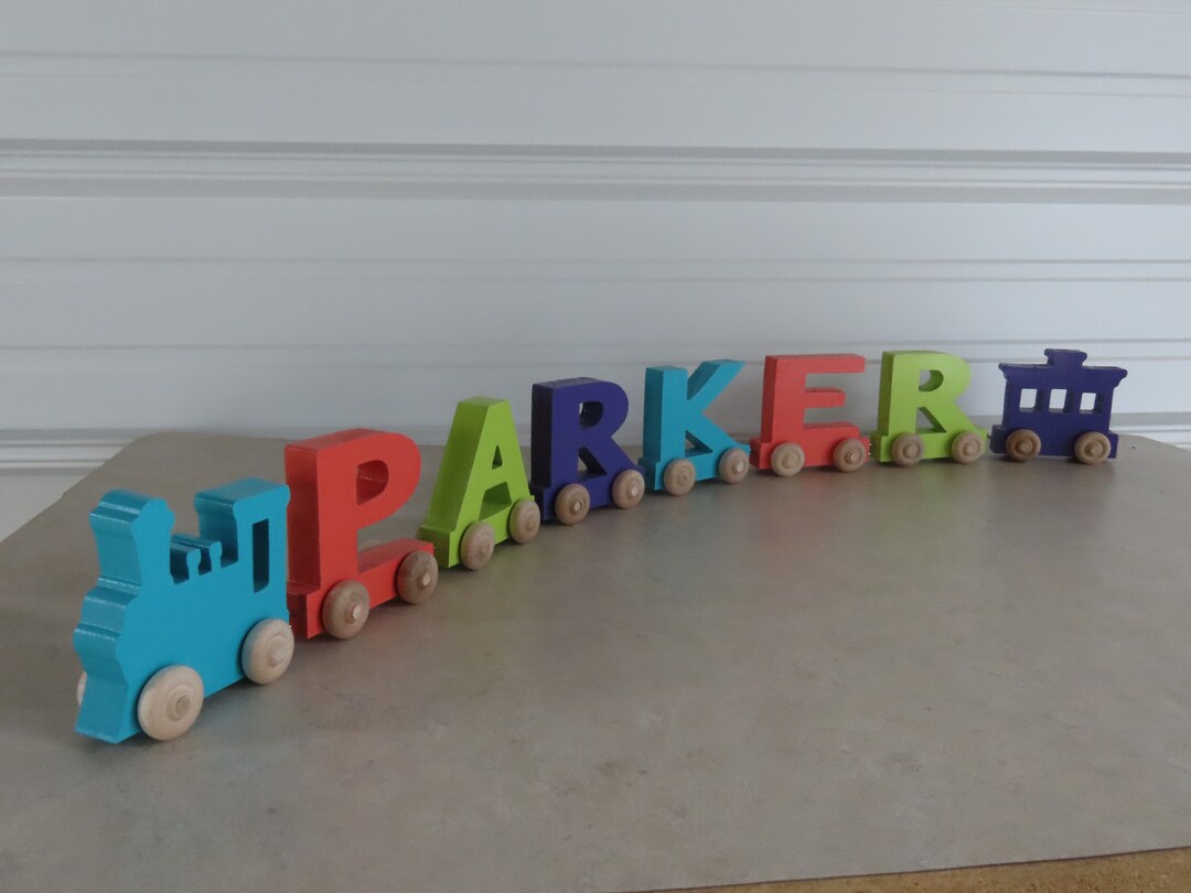 Personalized Wooden Train Name Puzzle. Boys Letter Train. Child's ...