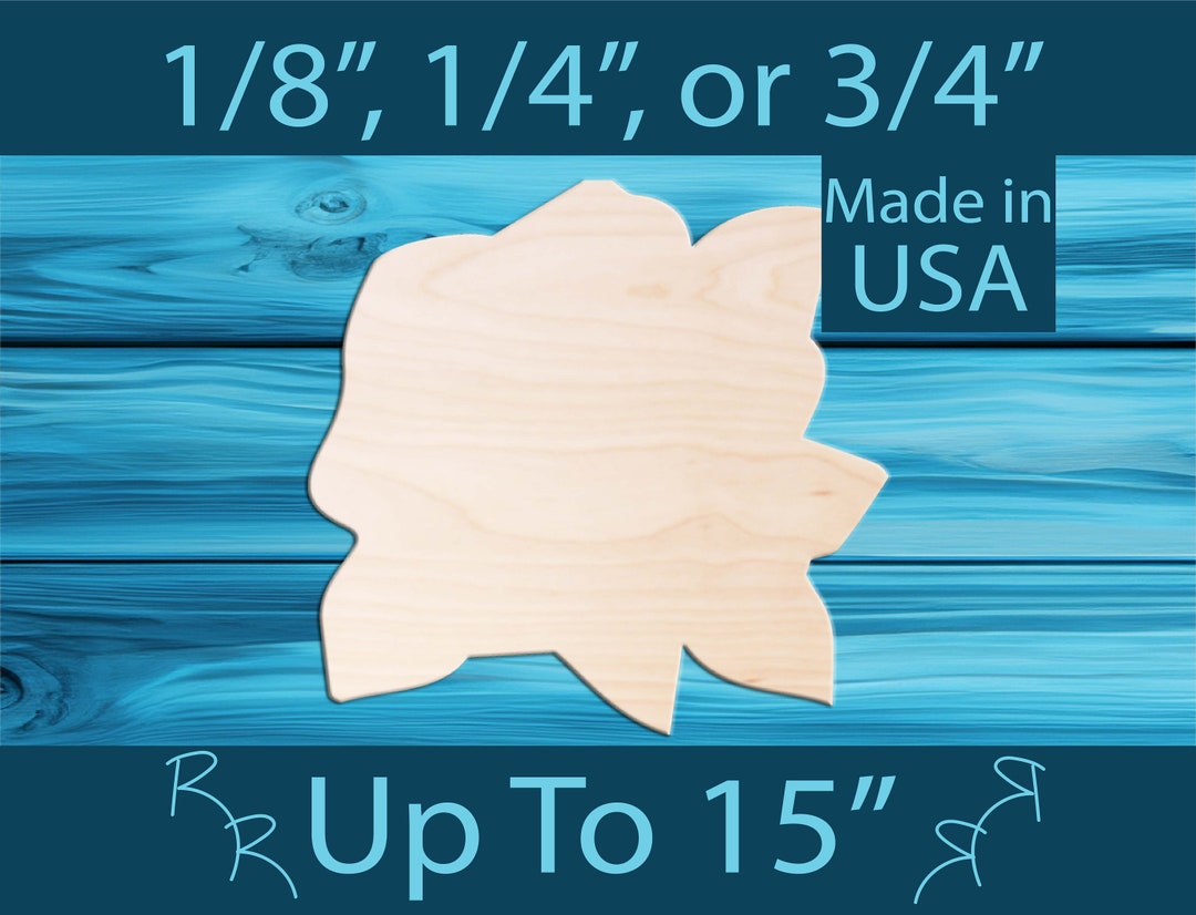 Unfinished Wood Rose Flower Cutout Shape. Laser Cut Wooden Craft. Paint ...