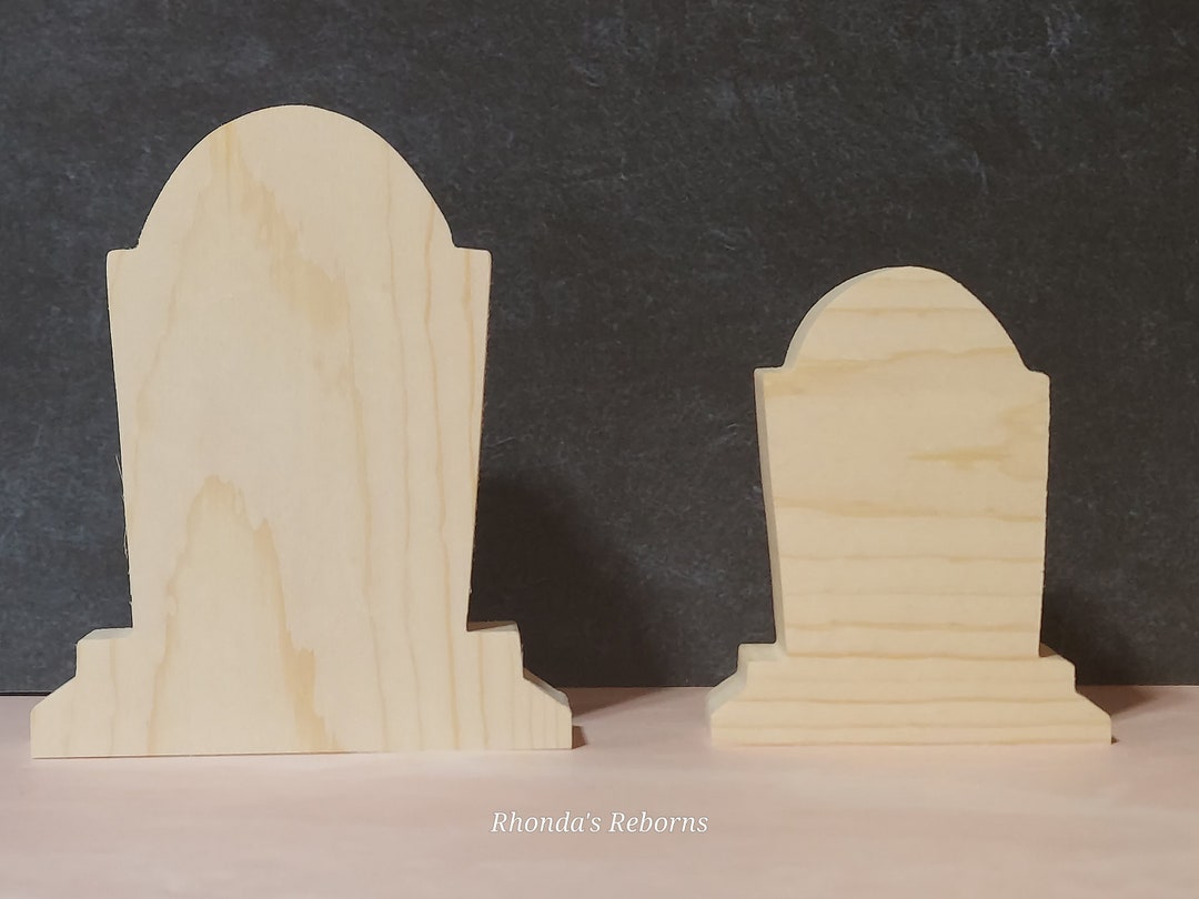 Unfinished Wood Tombstone, Wooden Gravestone, Wooden Halloween Tier ...