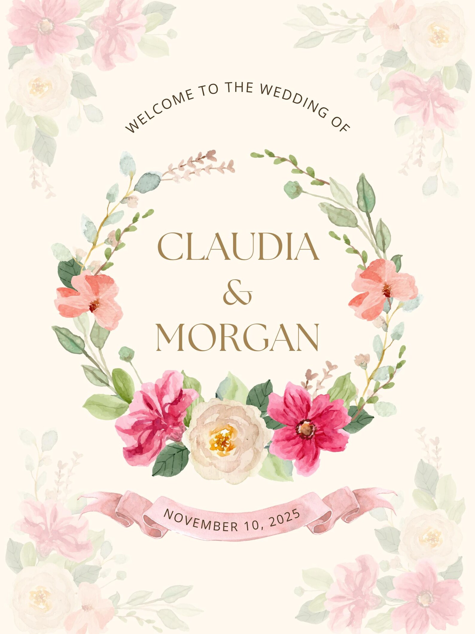Custom Wedding Welcome Poster, Make Your Event Memorable! Several ...