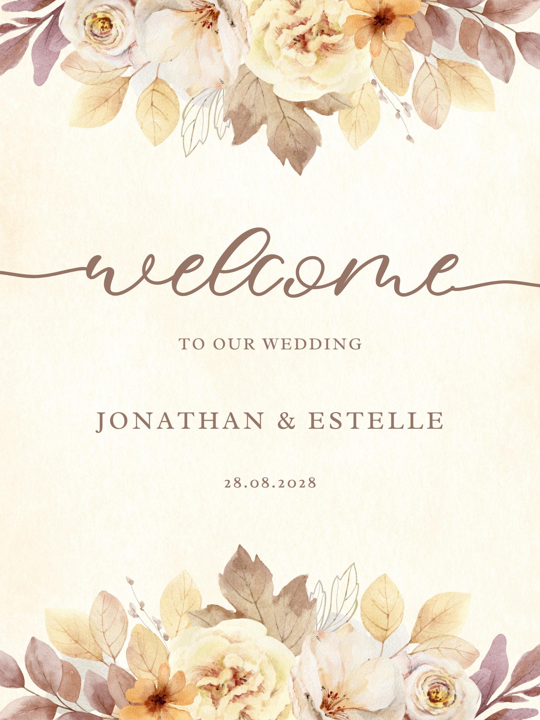 Custom Wedding Welcome Poster, Make Your Event Memorable! Several ...