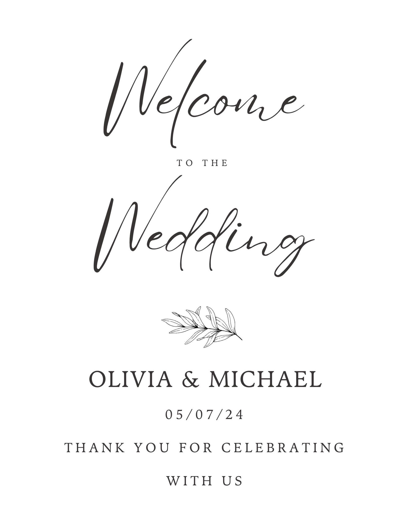 Custom Wedding Welcome Poster, Make Your Event Memorable! Several ...