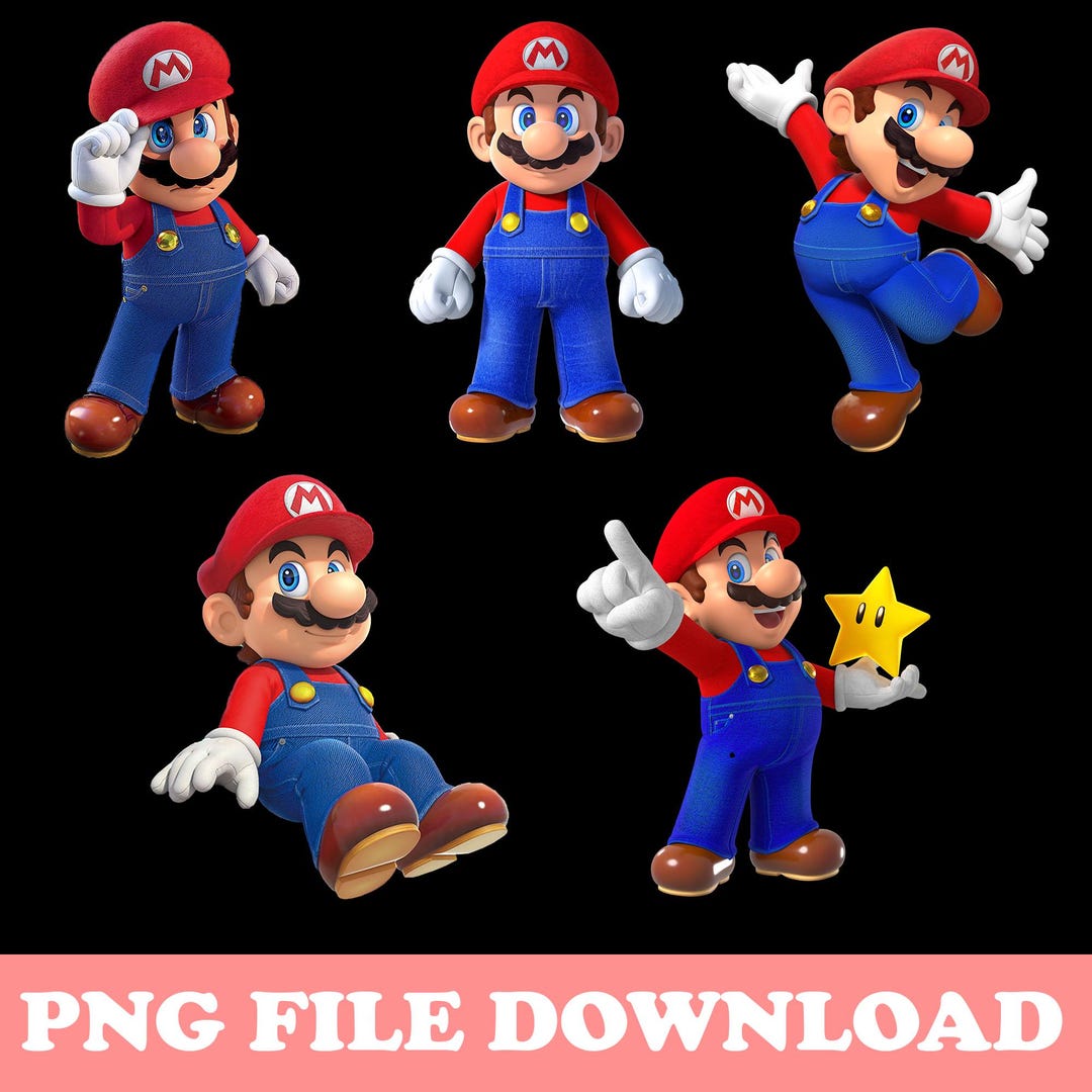 Super Mario Png Bundle, Super Mario Png Set, Super Mario Design, Mario ...
