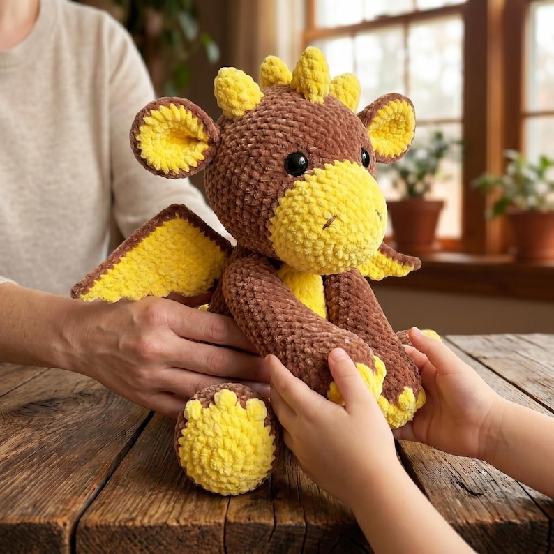 Amigurumi Mini Dragon Crochet Pattern, Easy Fantasy Dragon Plush PDF ...