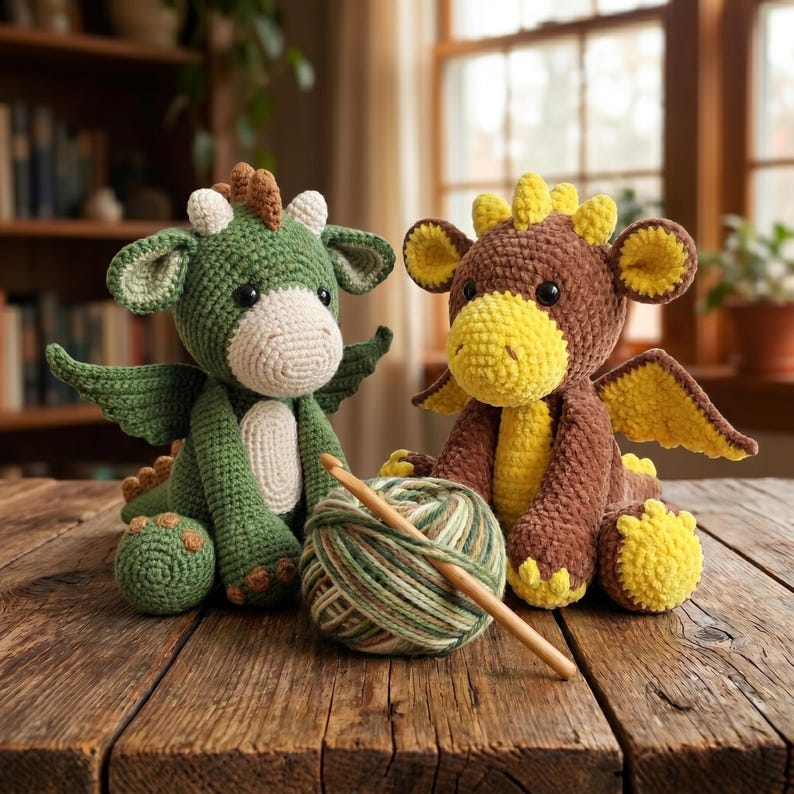 Amigurumi Mini Dragon Crochet Pattern, Easy Fantasy Dragon Plush PDF ...