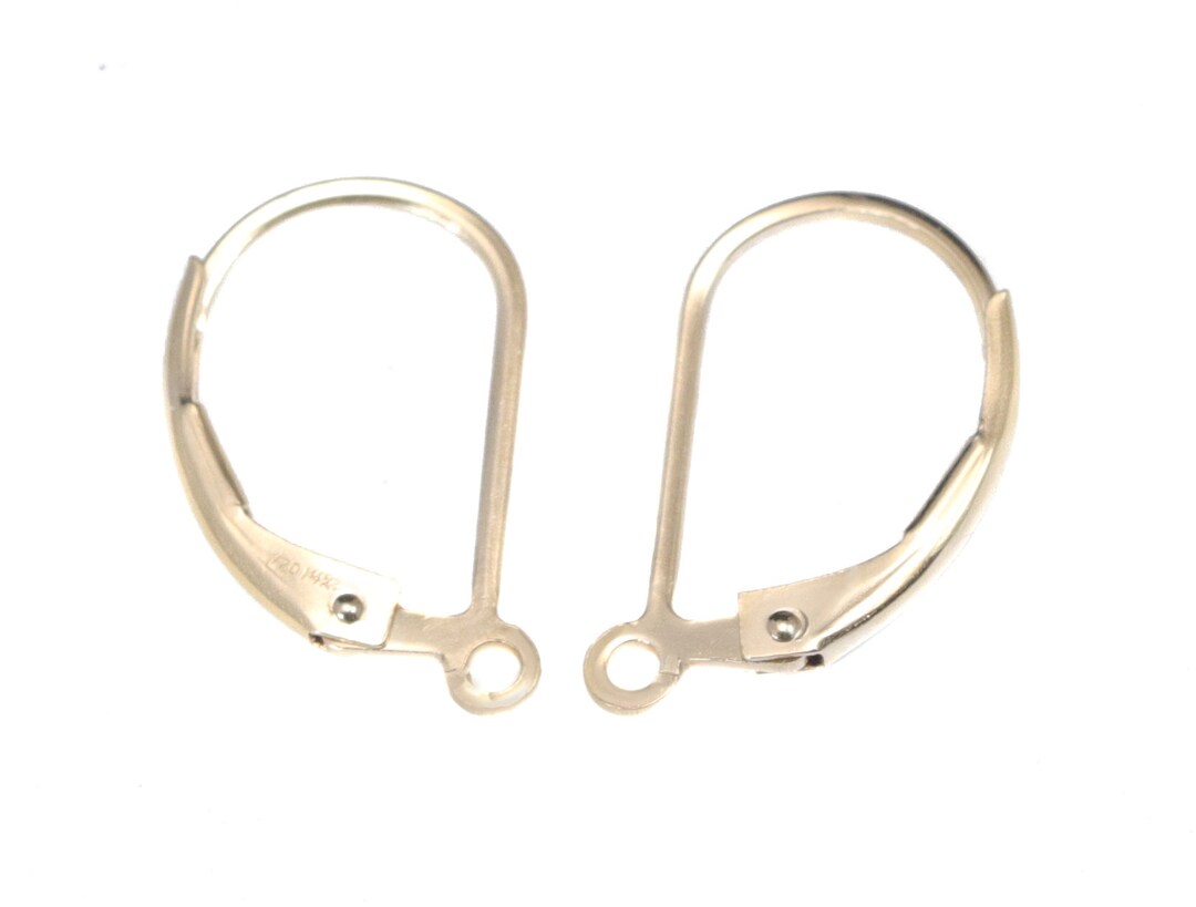 Leverbacks Pair Upgrade to Order - Solid 14k Gold 14k Yellow Gold ...