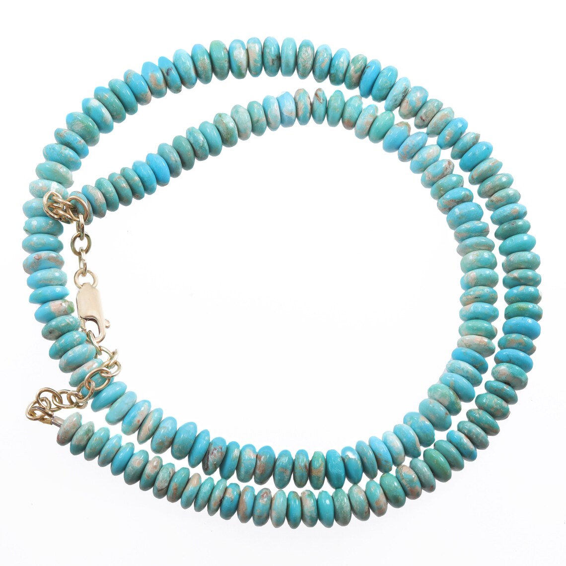 Mexican Blue Turquoise Necklace Solid Strand Sterling Silver - Etsy