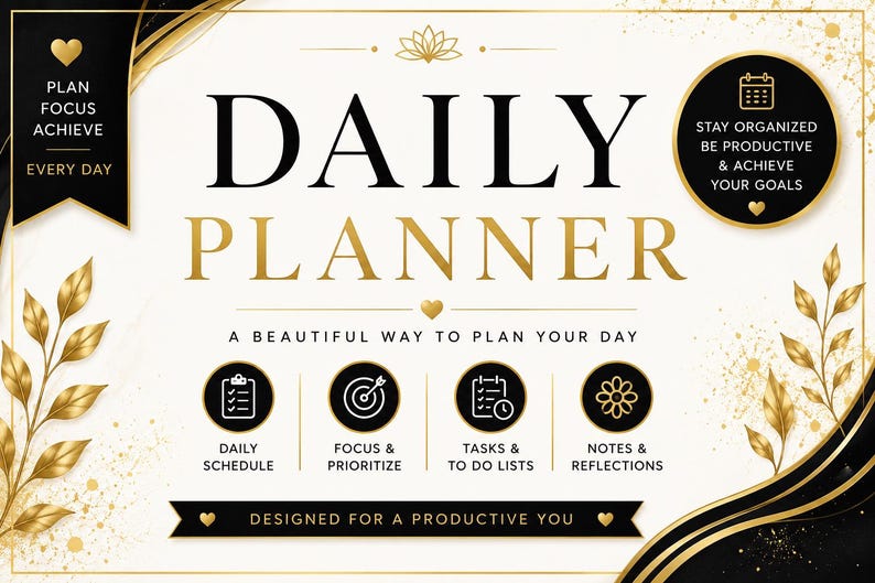 Boho Daily Planner Printable, Pastel Green Pink Productivity Pages ...
