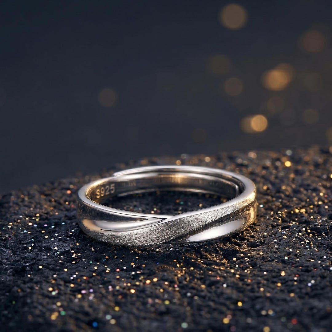 Personalized Retro Mobius Stacking Ring Vintage Electroplated Geometric ...