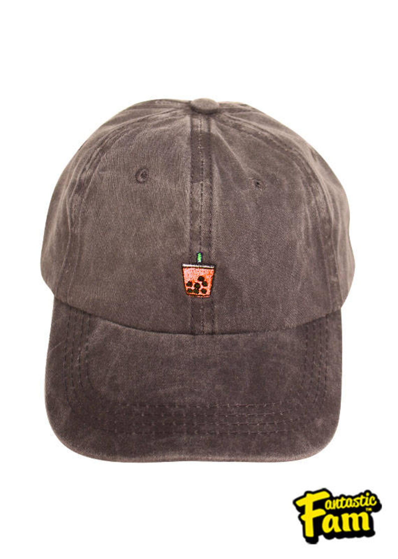 Thai Tea Boba Dad Cap Charcoal - Etsy