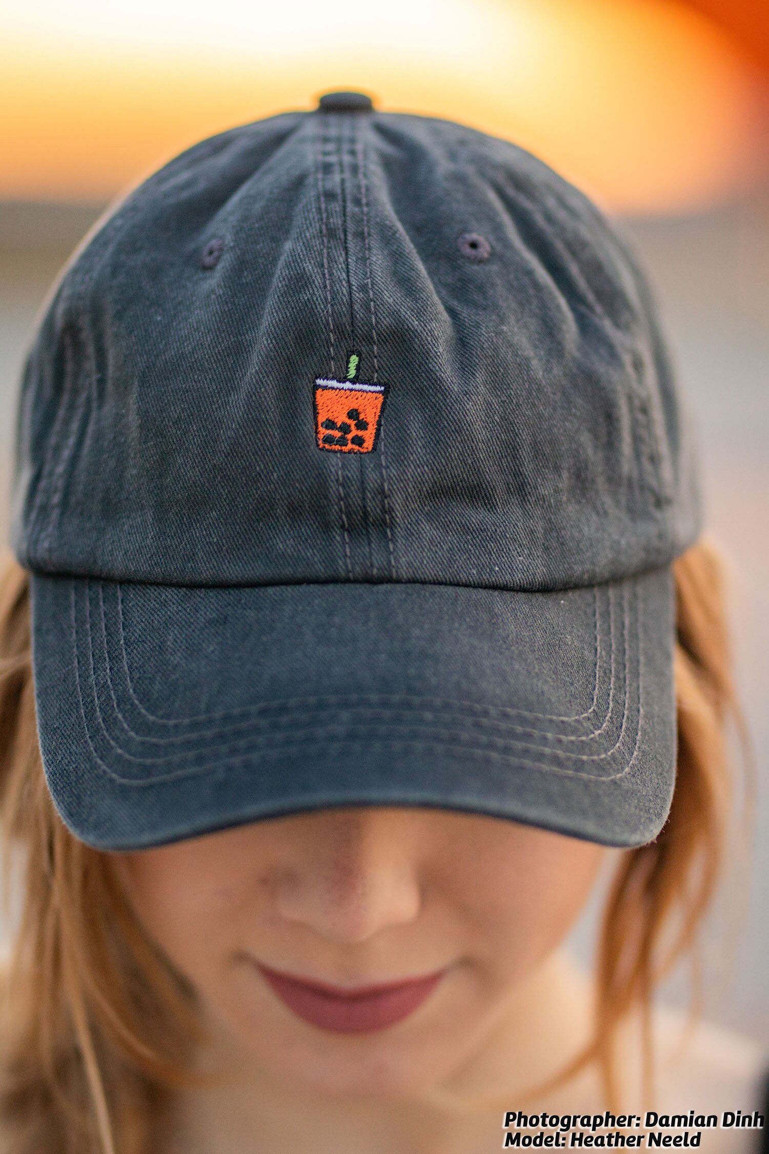 Thai Tea Boba Dad Cap Charcoal | Etsy