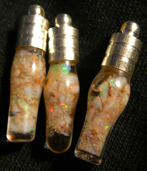 Opal Chip Pendant Coke Bottle Vial | Etsy