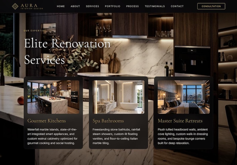 3D Interior Design Website Template | Immersive Walkthrough Website ...