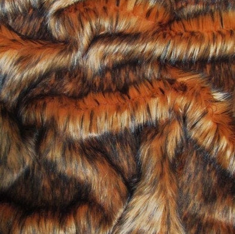 Orange Faux Fur Fabric Faux Fur Tiger Orange Fur Fabric | Etsy