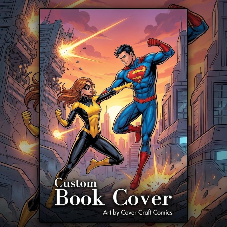 Custom Comic Book Cover Art Personalized Superhero Portrait (digital ...