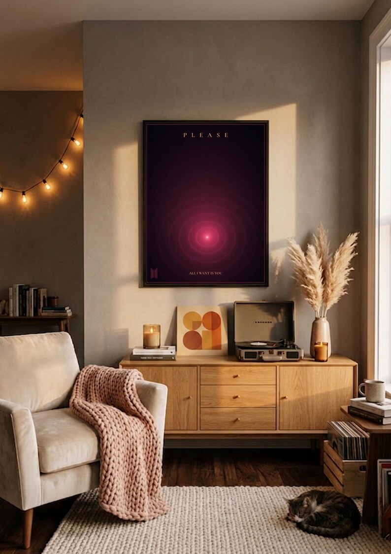 BTS Please Inspired Minimalist Poster | Moody Arirang Song Art Print ...