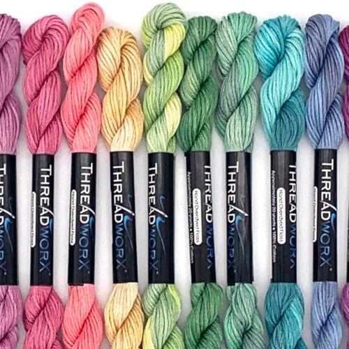 Threadworx Jewel Collection 10 Colors Variegated Embroidery - Etsy
