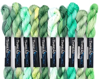 Threadworx 1048 Variegated Embroidery Floss Woodland Green - Etsy