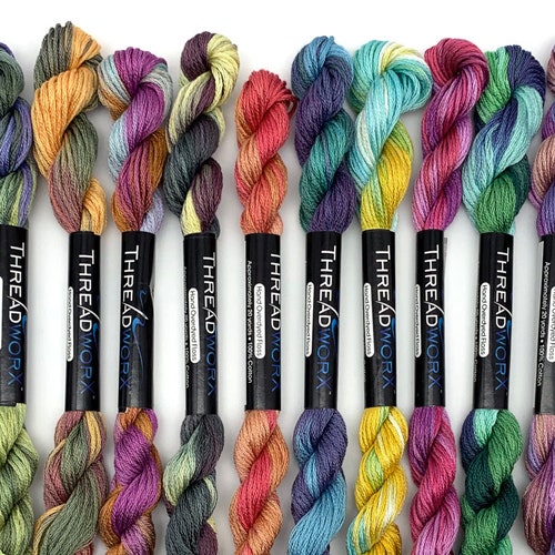 Threadworx Jewel Collection 10 Colors Variegated Embroidery - Etsy
