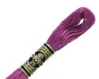 DMC 718 Plum Embroidery Floss 2 Skeins 6 Strand Thread for Embroidery ...