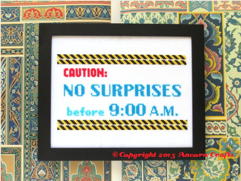 No Surprises Before 9:00 A.M. Pattern PDF - Etsy