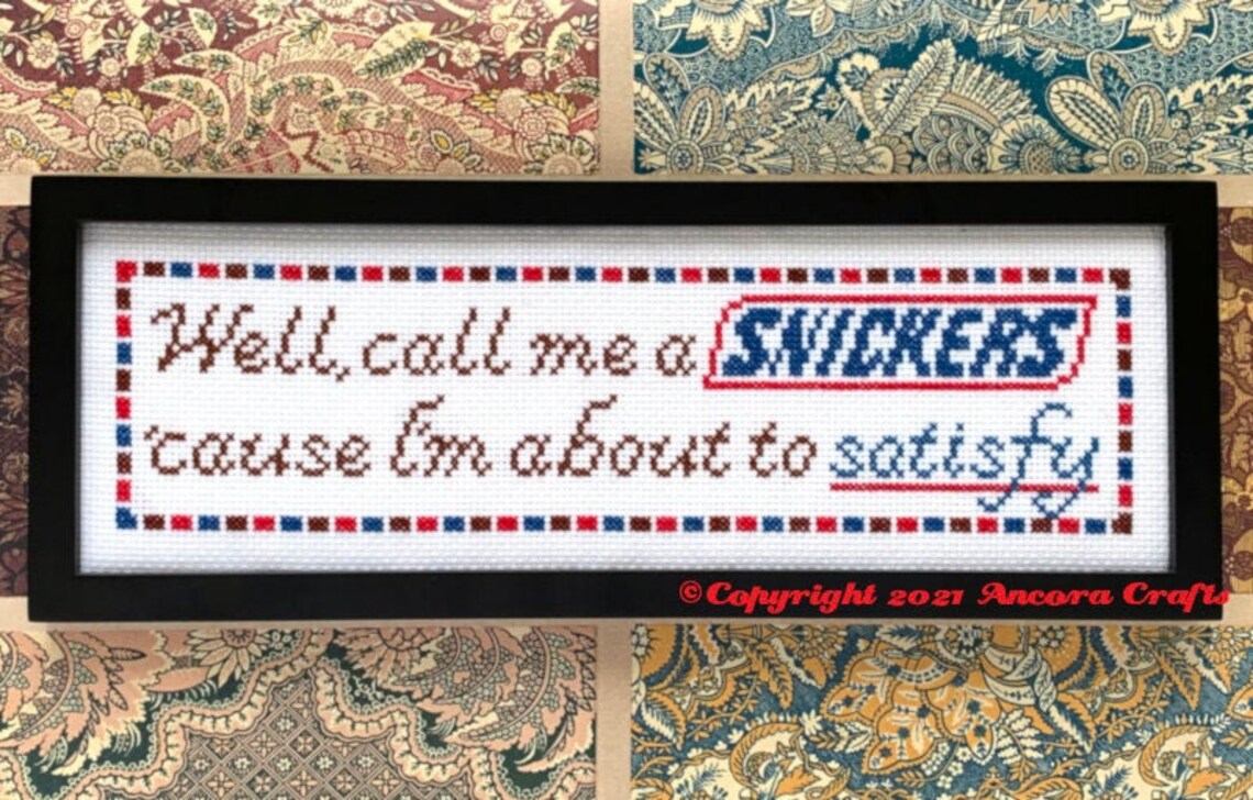 Call Me a Snickers SNL Cross Stitch Pattern PDF - Etsy