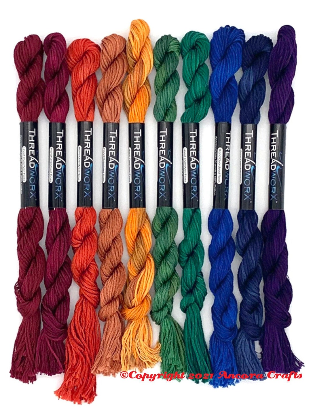 Threadworx Rainbow Sunset Collection 10 Colors Variegated Embroidery ...