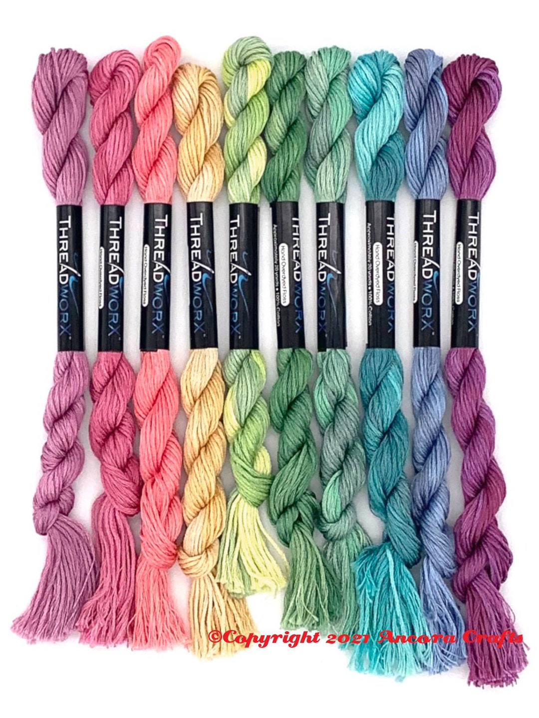 Threadworx Rainbow Sunrise Collection - 10 Colors Variegated Embroidery ...