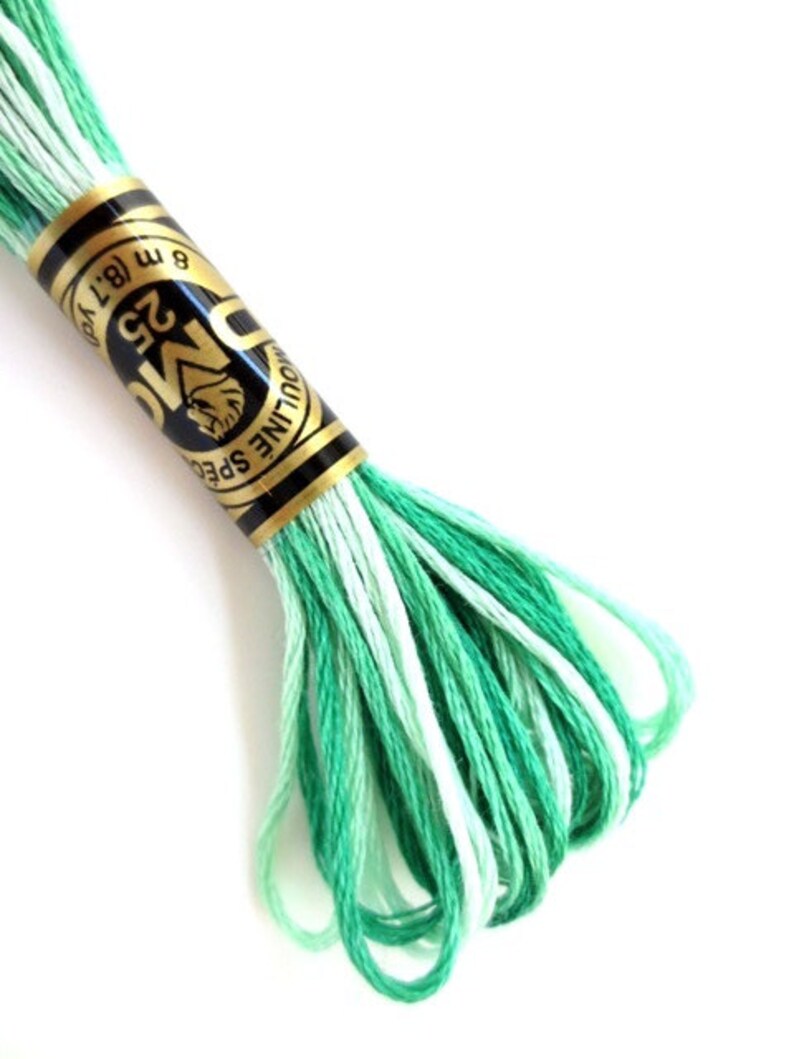 DMC 125 Variegated Embroidery Floss Seafoam Green Shaded Ombre | Etsy