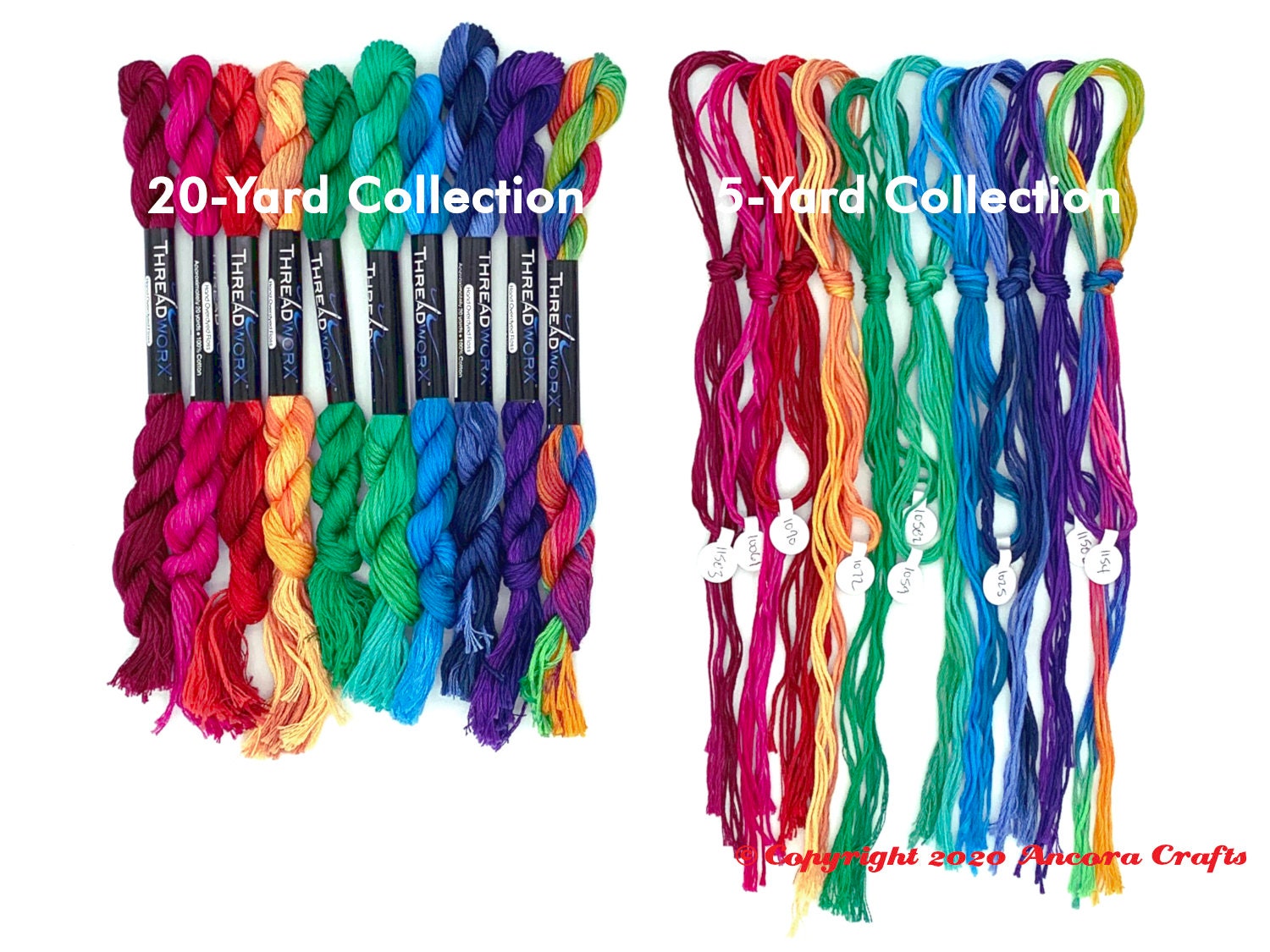 Threadworx Jewel Collection - 10 Colors Variegated Embroidery Floss ...