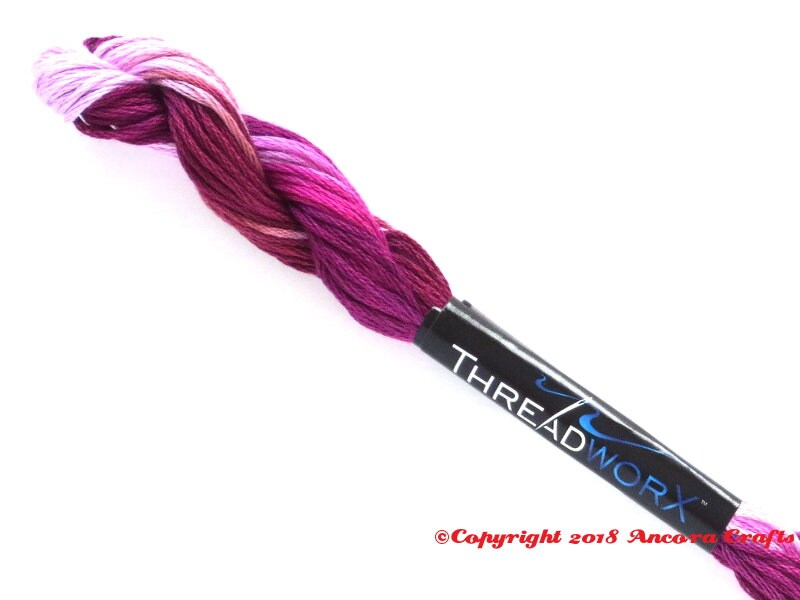 Threadworx Bright Pink Collection - 10 Colors Variegated Embroidery ...