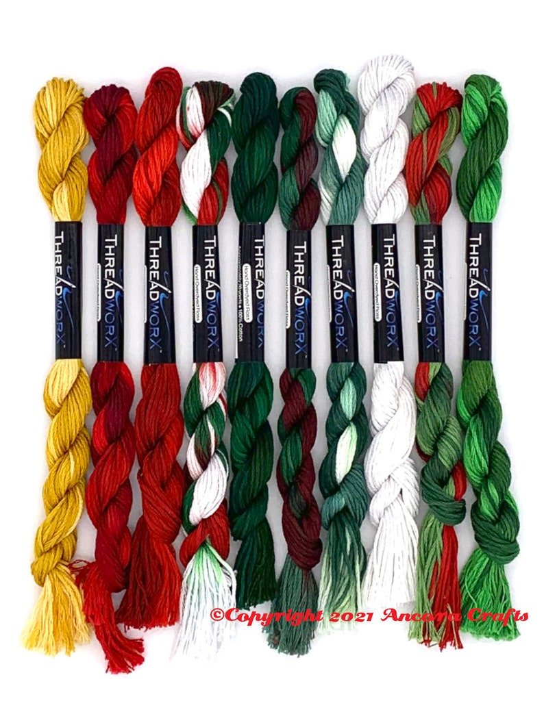 Threadworx 1085 Variegated Embroidery Floss Christmas Time - Etsy