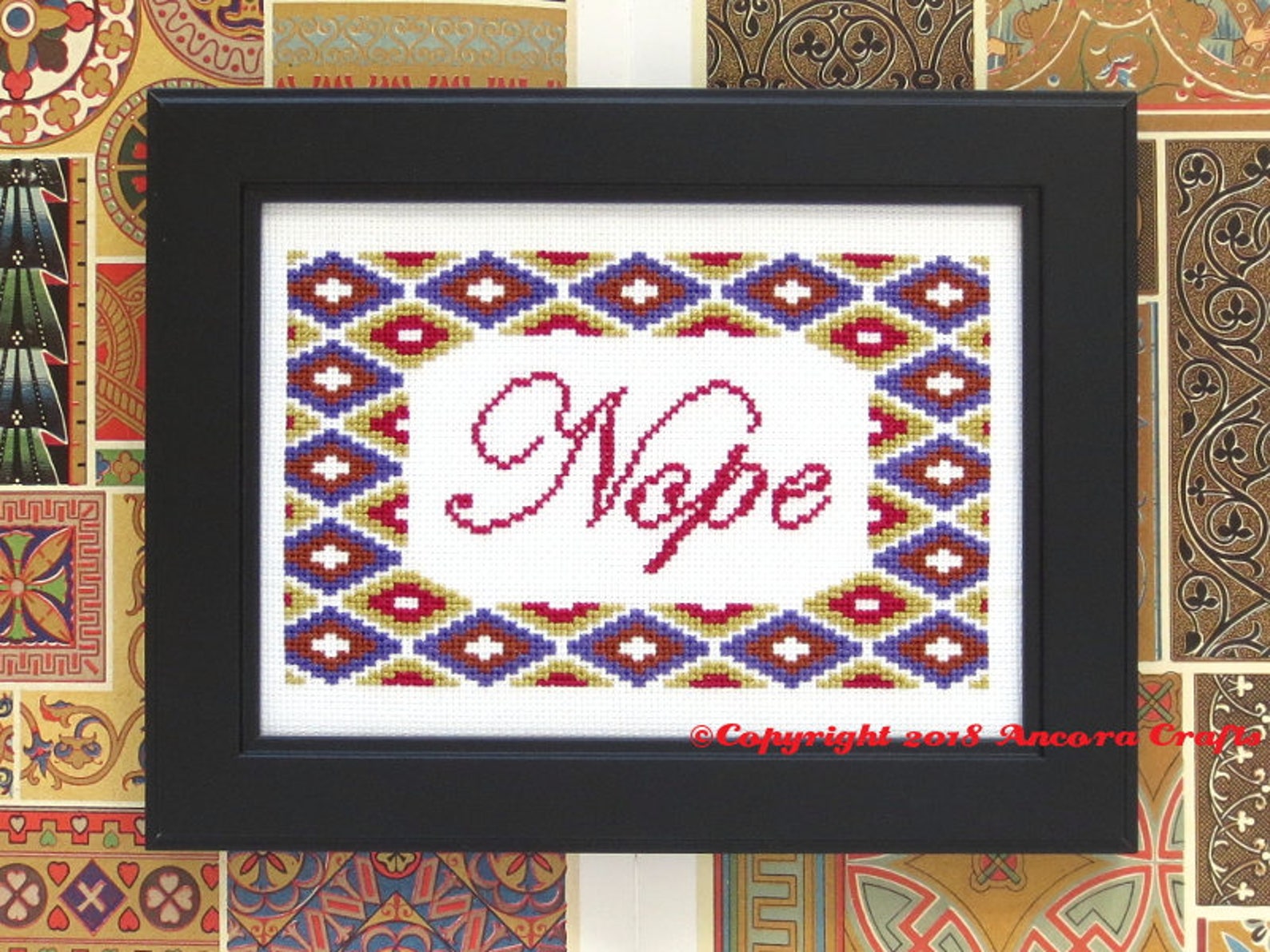 Nope Cross Stitch Pattern Kilim PDF - Etsy