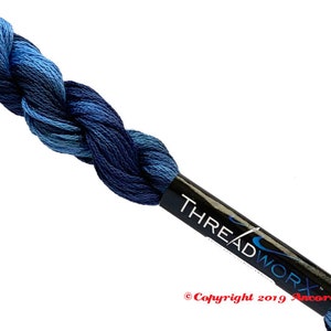 Threadworx Ocean Blue Collection - 10 Colors Variegated Embroidery ...